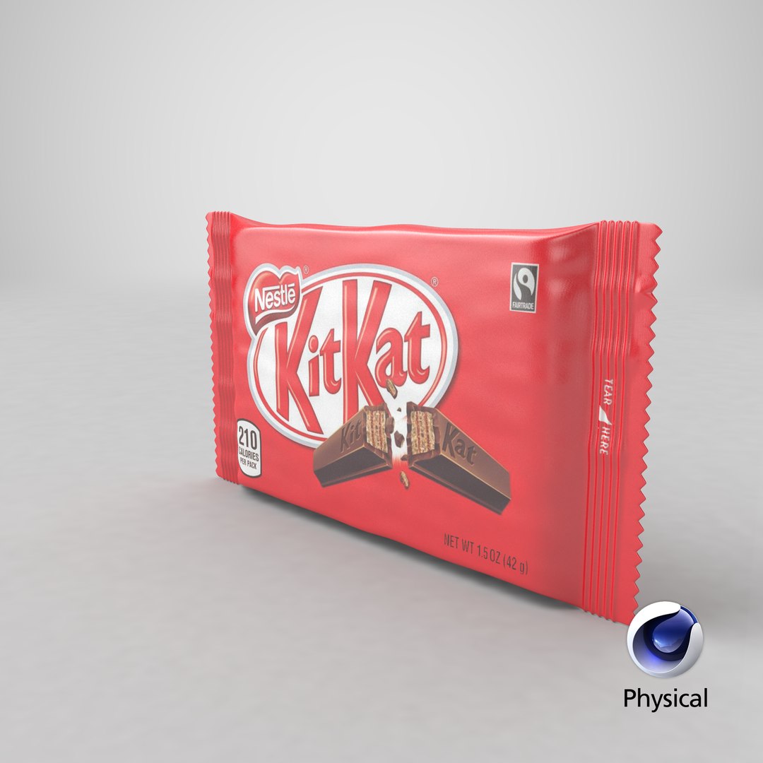 Real Kitkat Chocolate Bar 3D Model - TurboSquid 1563618