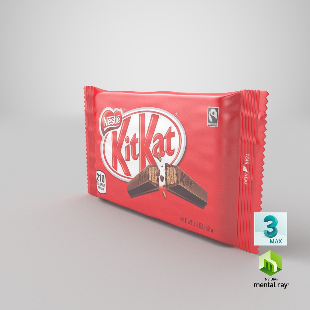 Real Kitkat Chocolate Bar 3D Model - TurboSquid 1563618