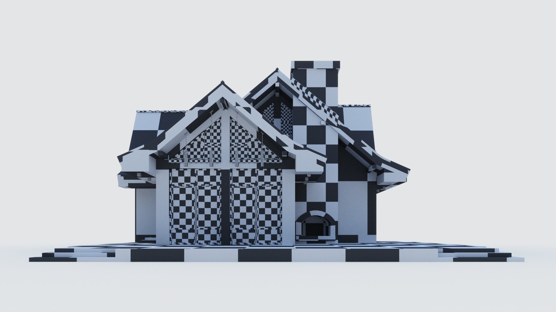 Modern Half-timbered House Residential Model - TurboSquid 1655424