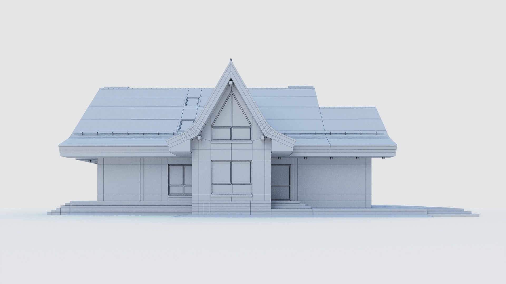 Modern half-timbered house residential model - TurboSquid 1655424