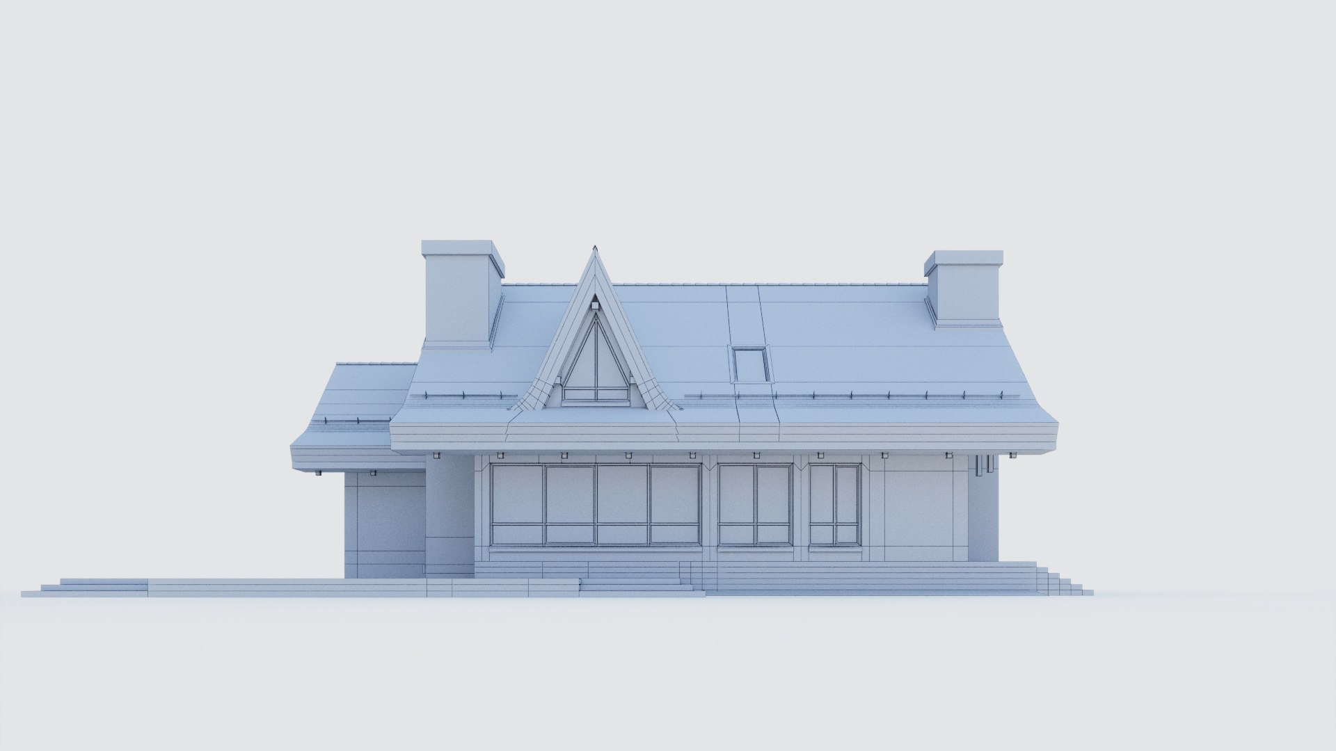 Modern half-timbered house residential model - TurboSquid 1655424