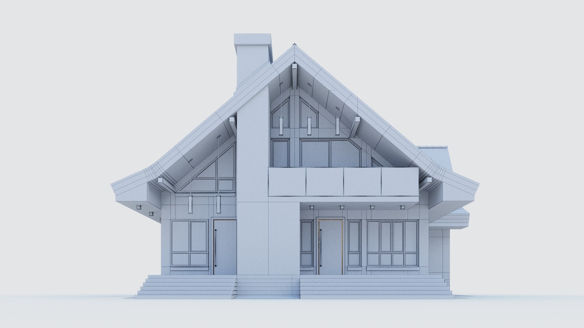 Modern half-timbered house residential model - TurboSquid 1655424