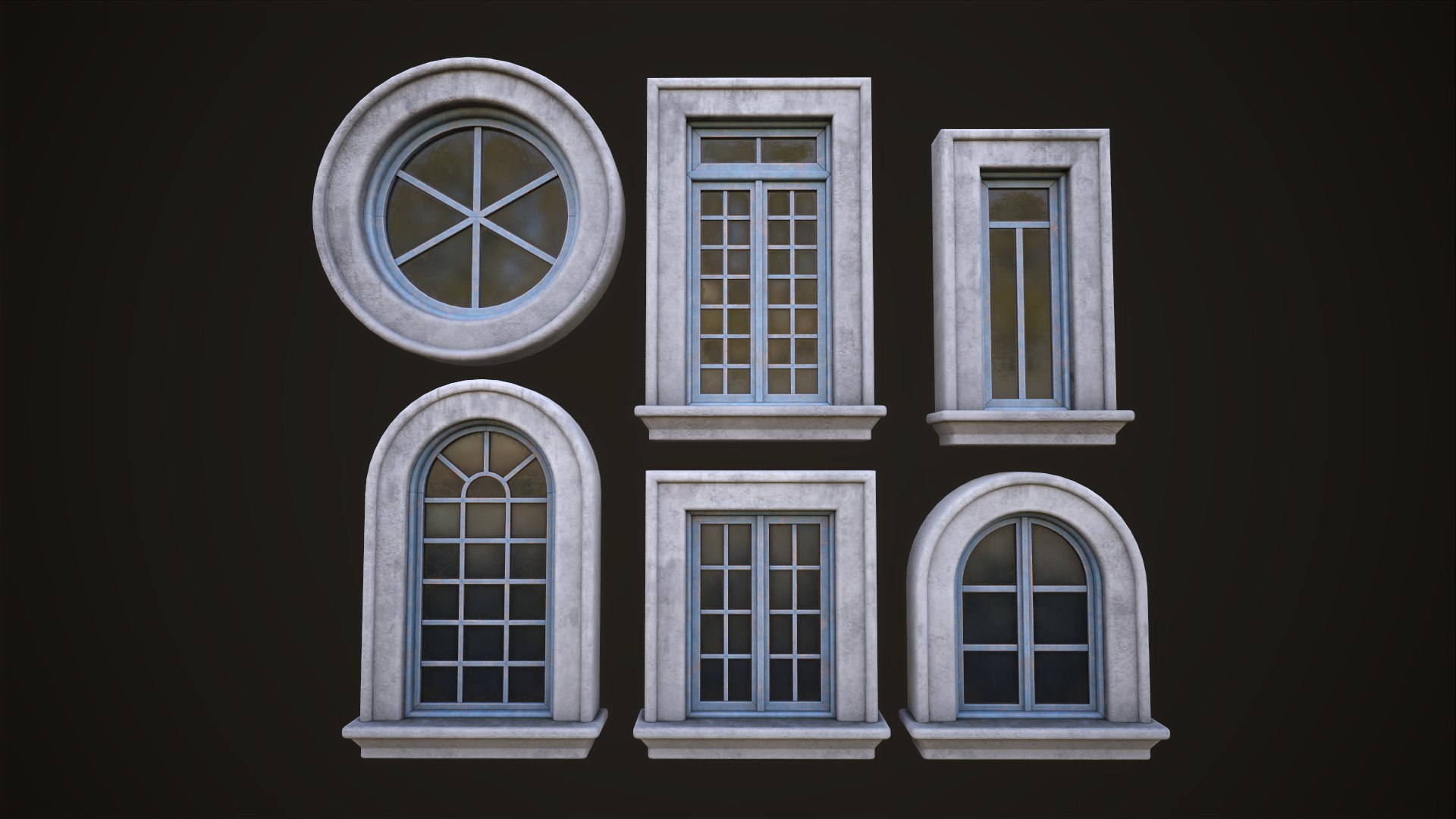 3D Six Different Windows - TurboSquid 2112280