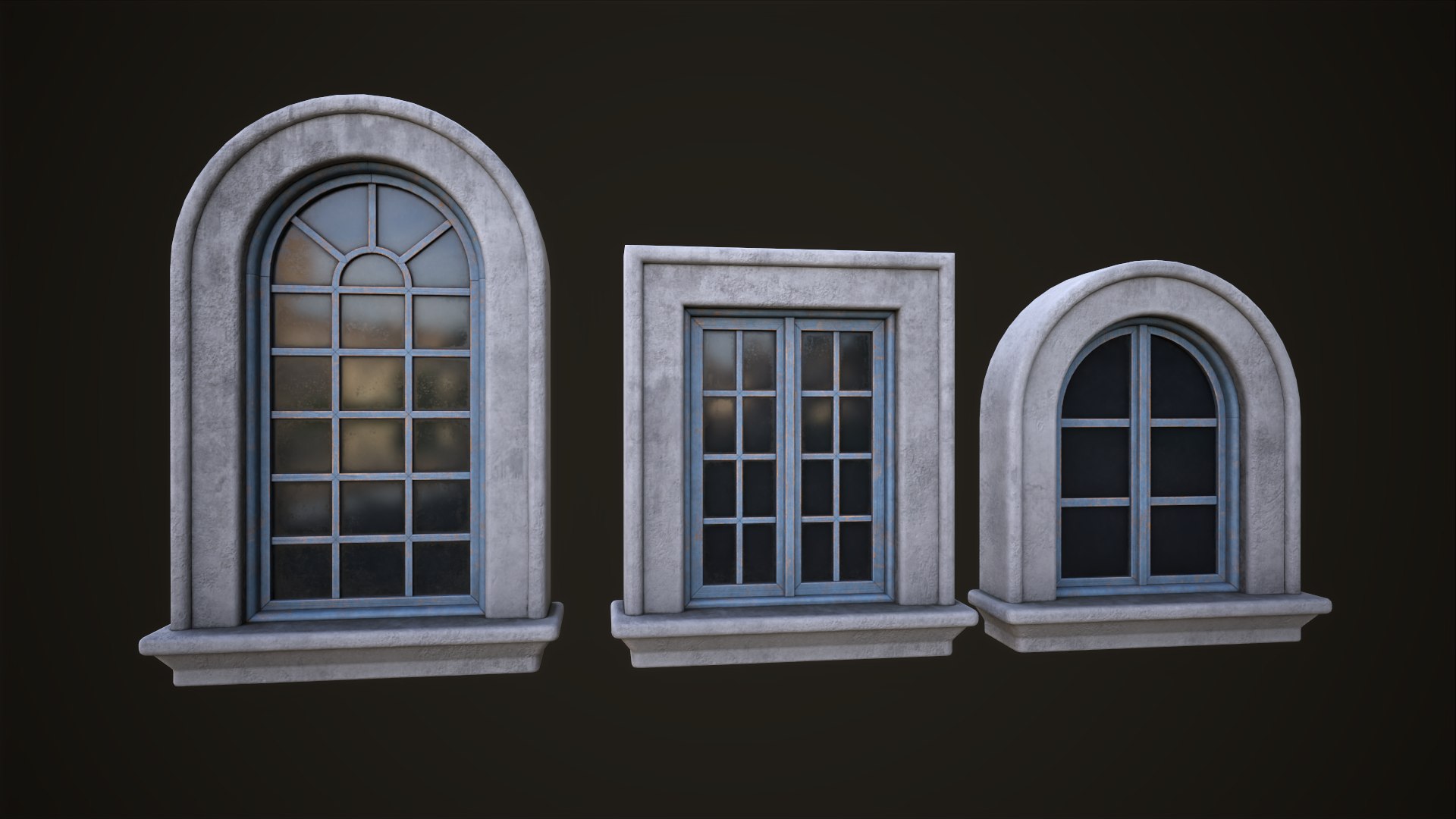 3D Six Different Windows - TurboSquid 2112280