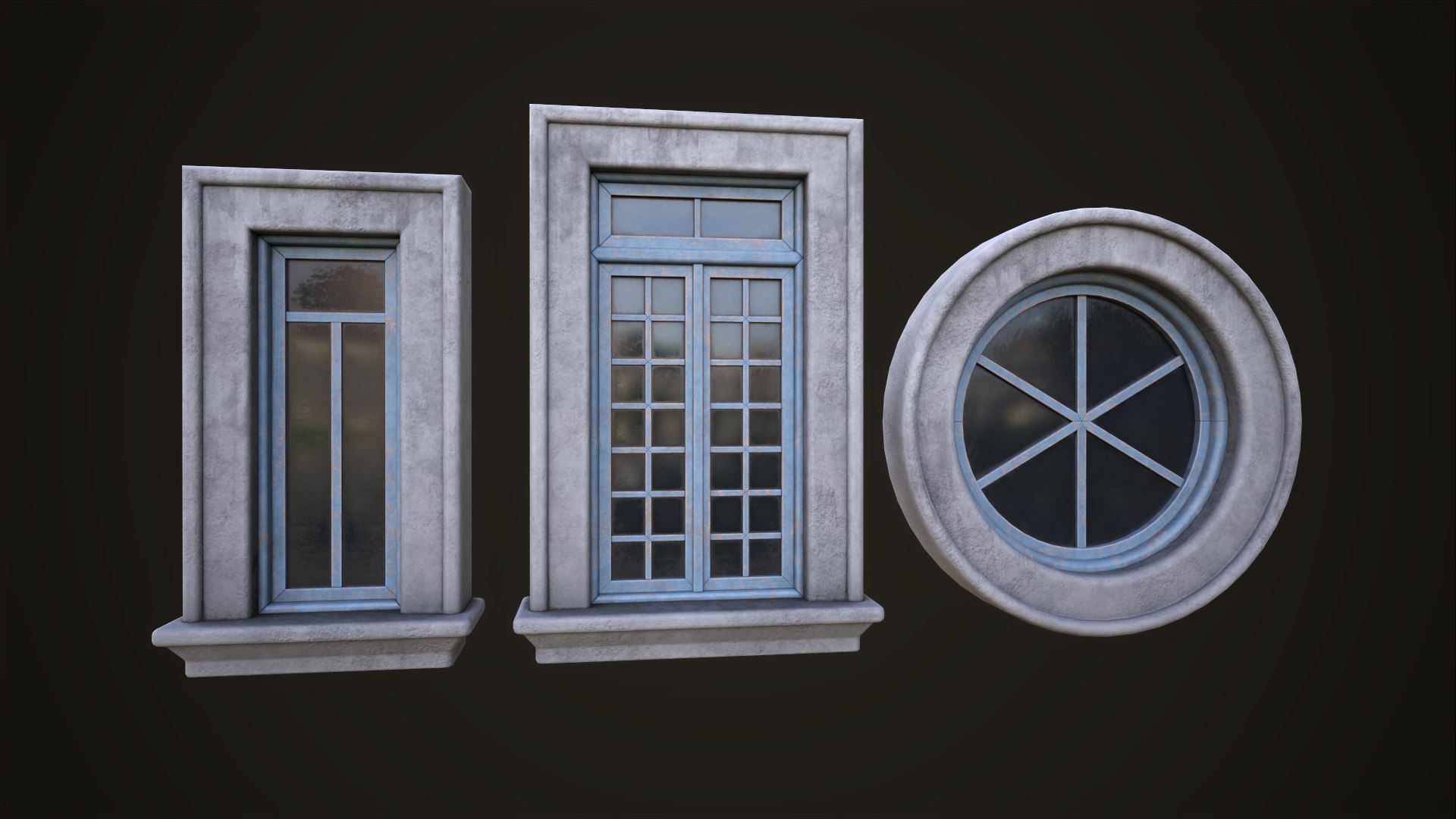 3D Six Different Windows - TurboSquid 2112280