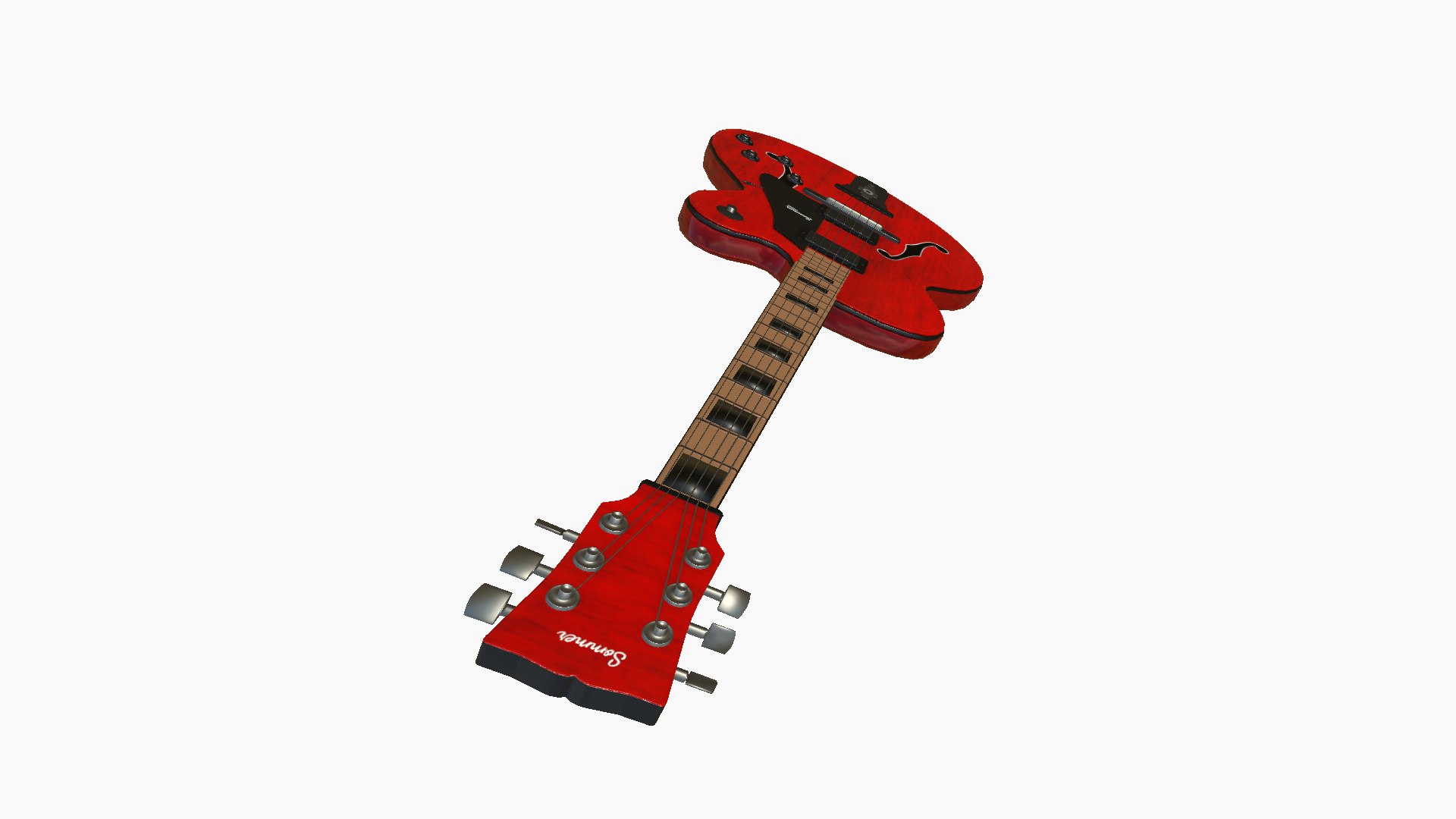 Electric Guitar J01 Red - Music Instrument Design 3D - TurboSquid 1934462