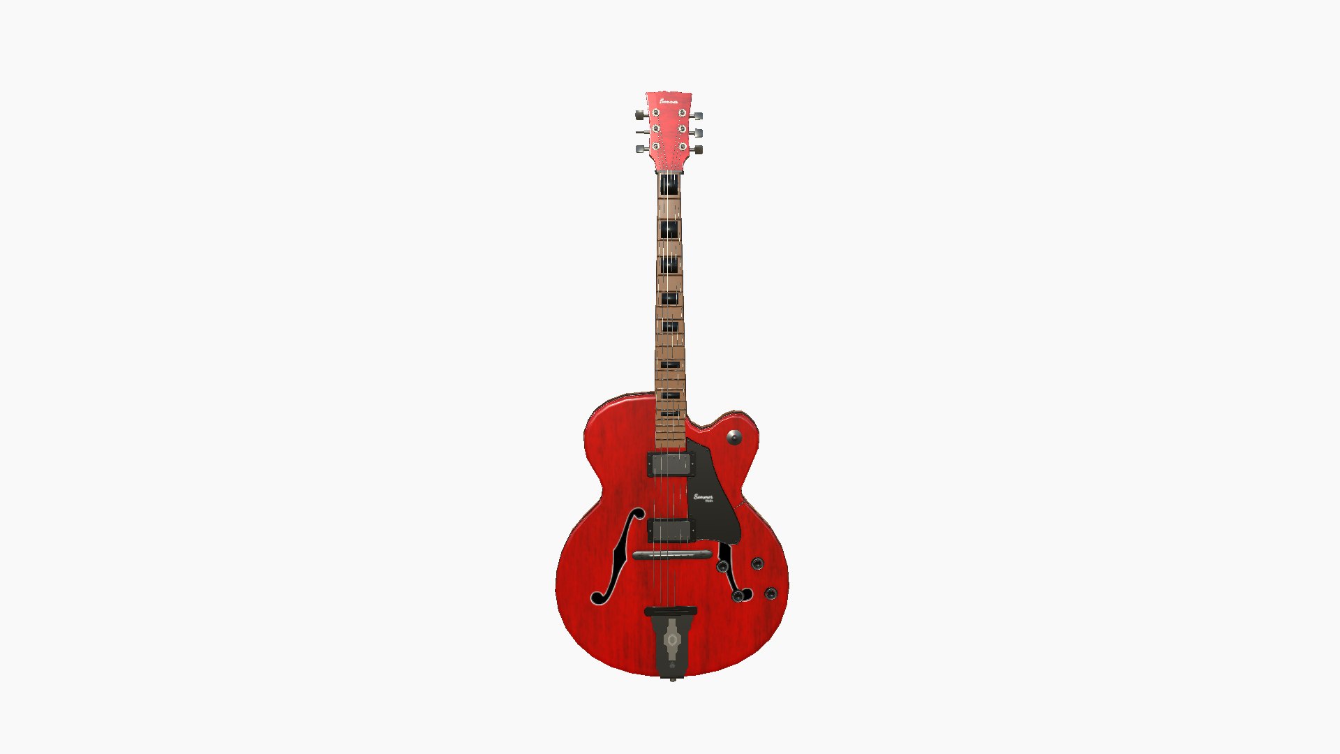 Electric Guitar J01 Red - Music Instrument Design 3D - TurboSquid 1934462
