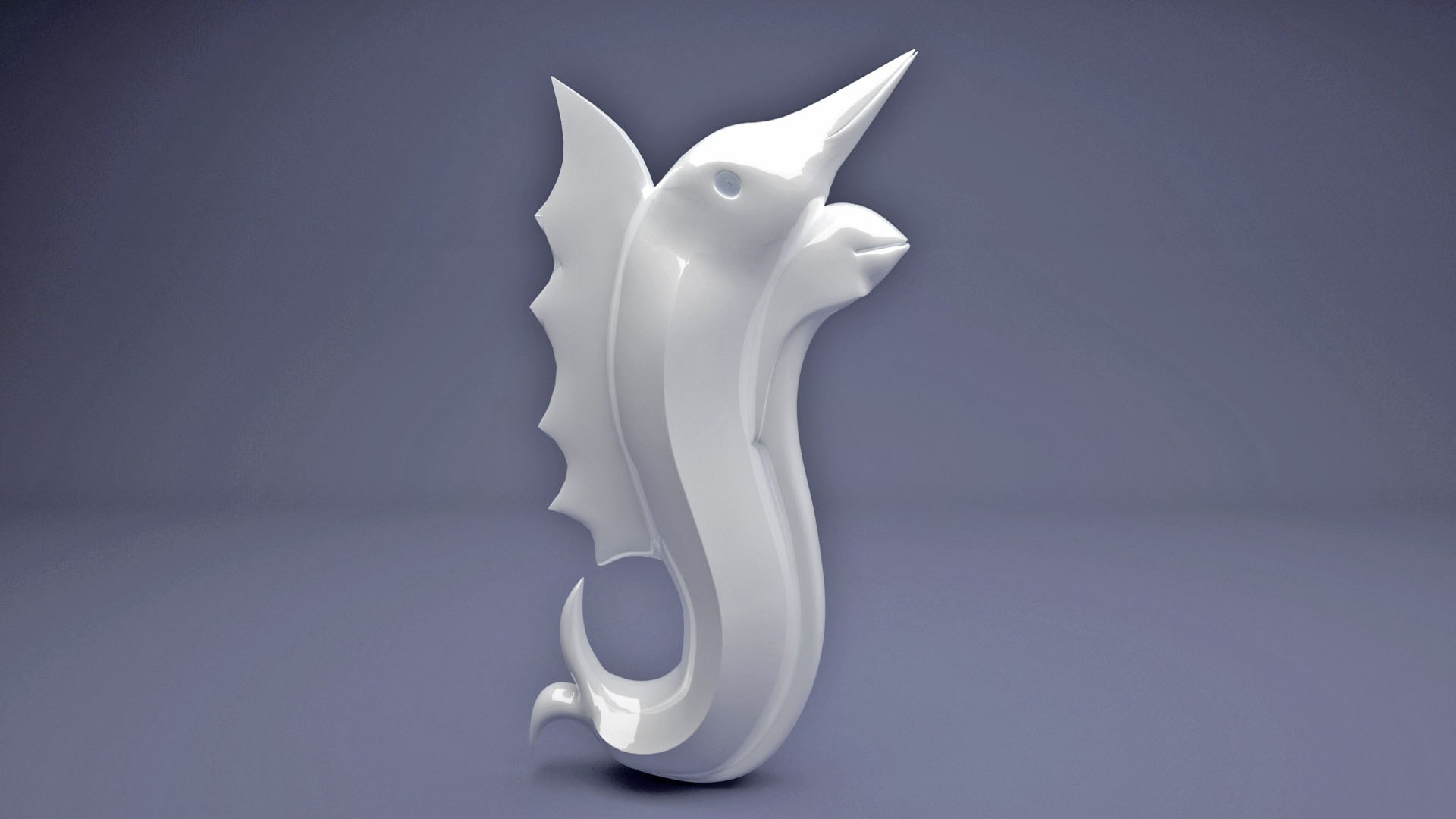 3D Abstract Fish Statue Model - TurboSquid 1227060