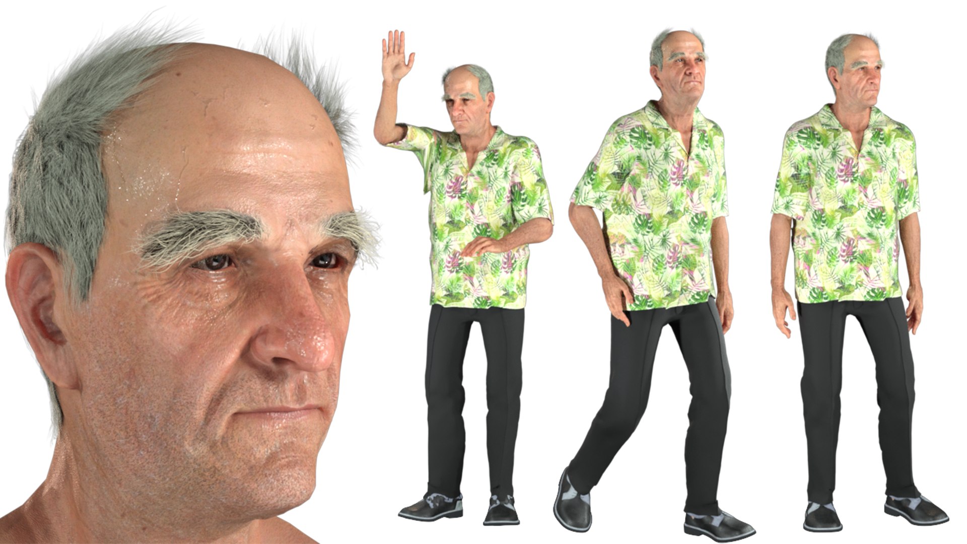 Realistic Rigged Old Man-Mason Character 3D Model 3D model - TurboSquid ...