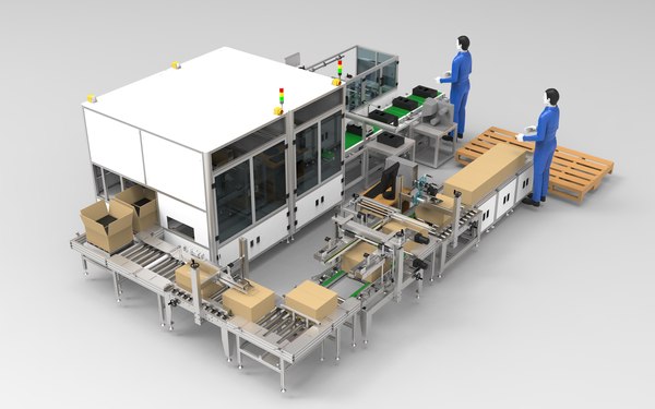 modelo 3d Integrated Packaging Automatic Line - TurboSquid 1897800