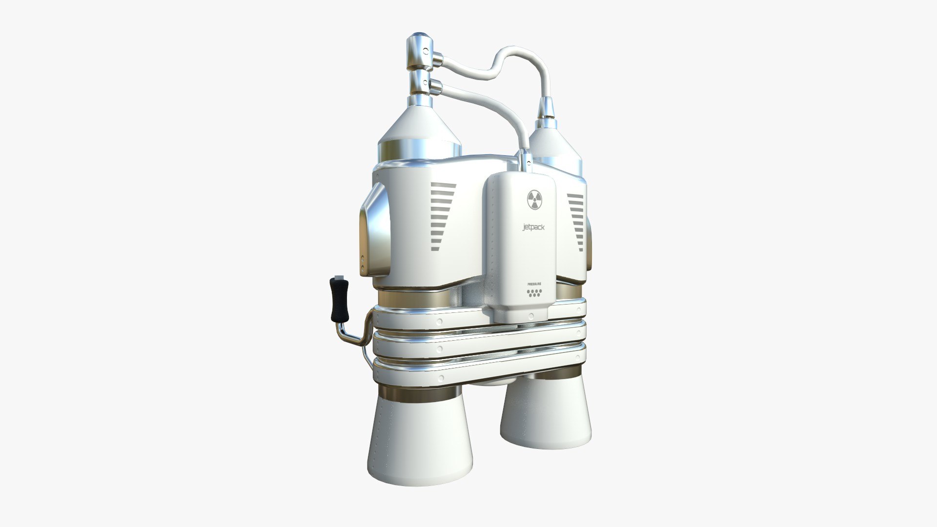 Jetpack E05 White Aluminum - SciFi Character Design 3D model ...