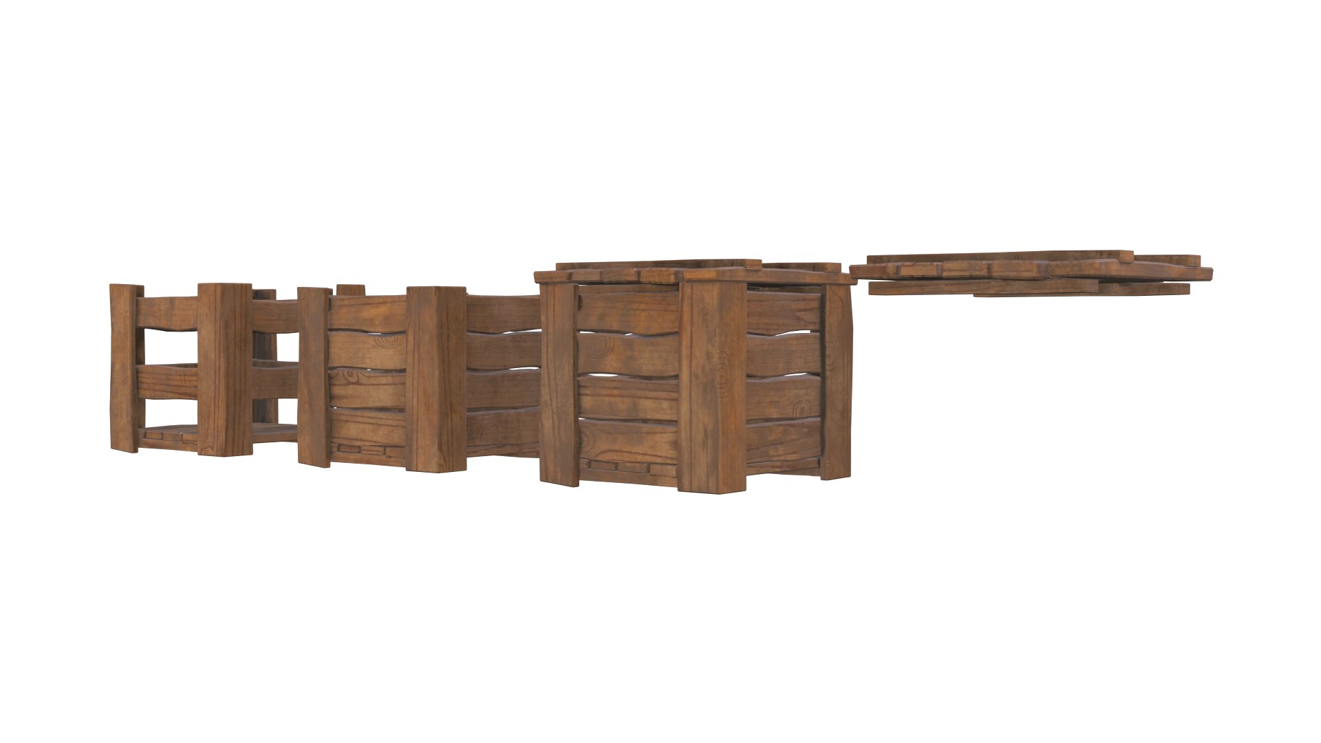 3D Low Poly Wooden Crate 3D Model - TurboSquid 2298003