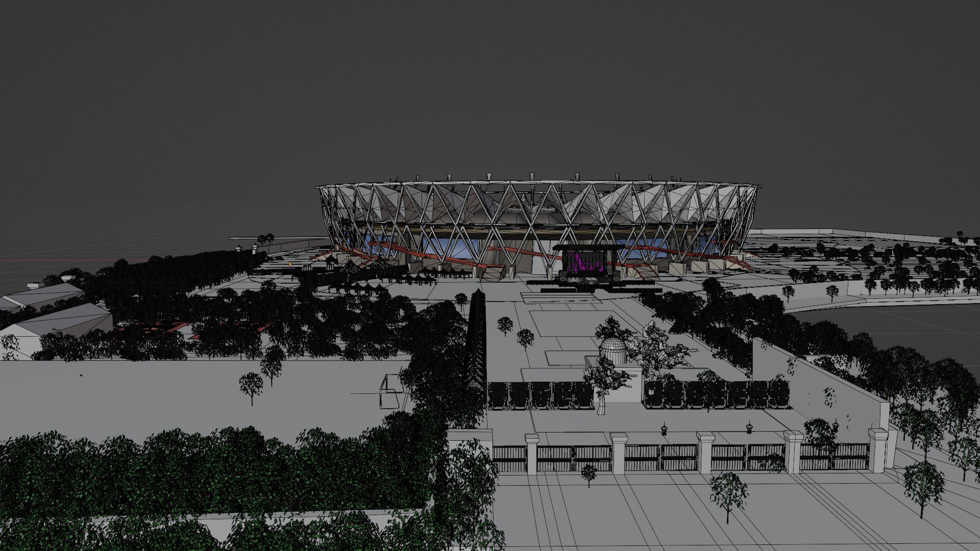 3D Jawaharlal Nehru Stadium - TurboSquid 2093555