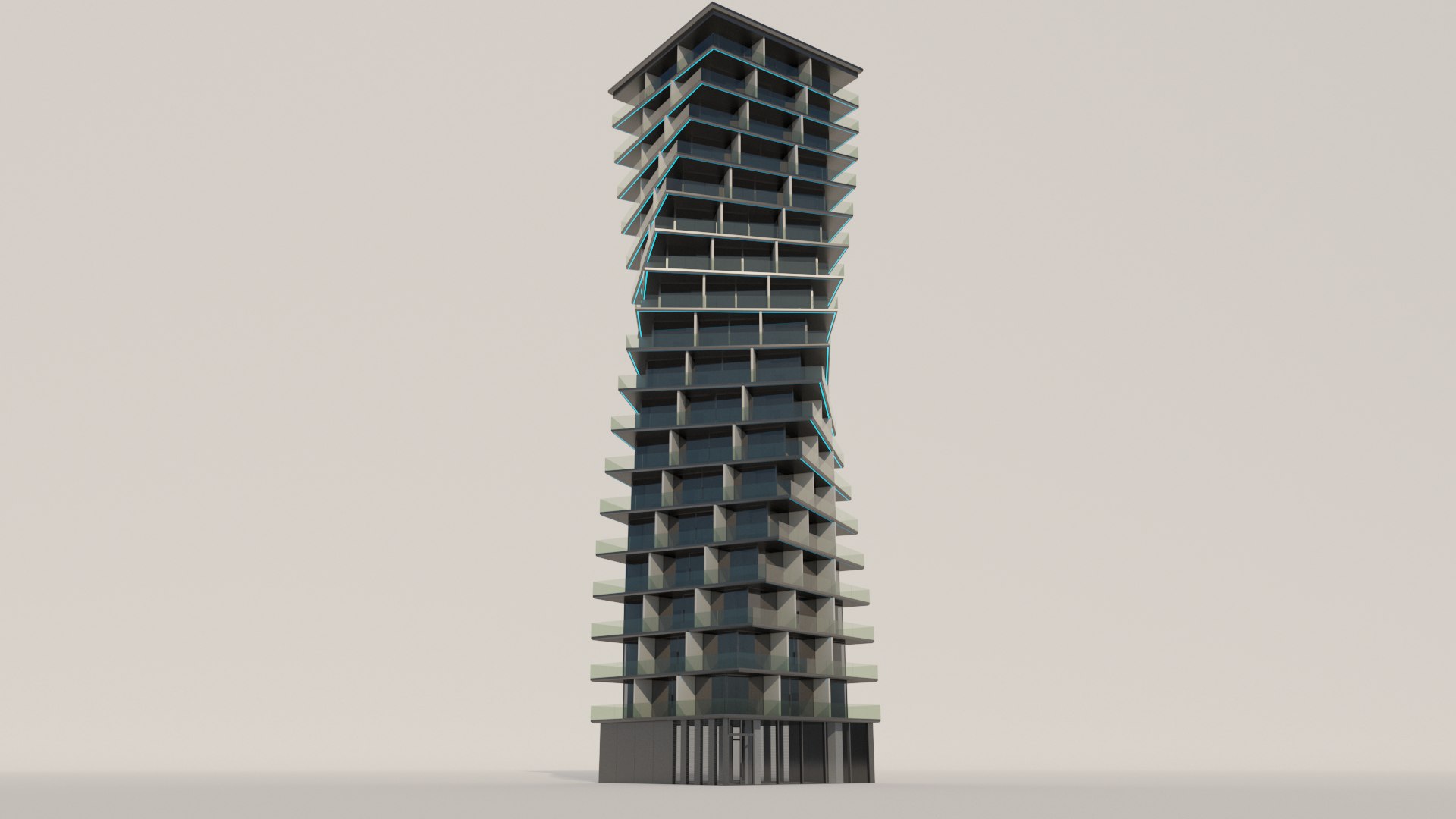 3D Twisted High-rise Building Model - TurboSquid 1719656