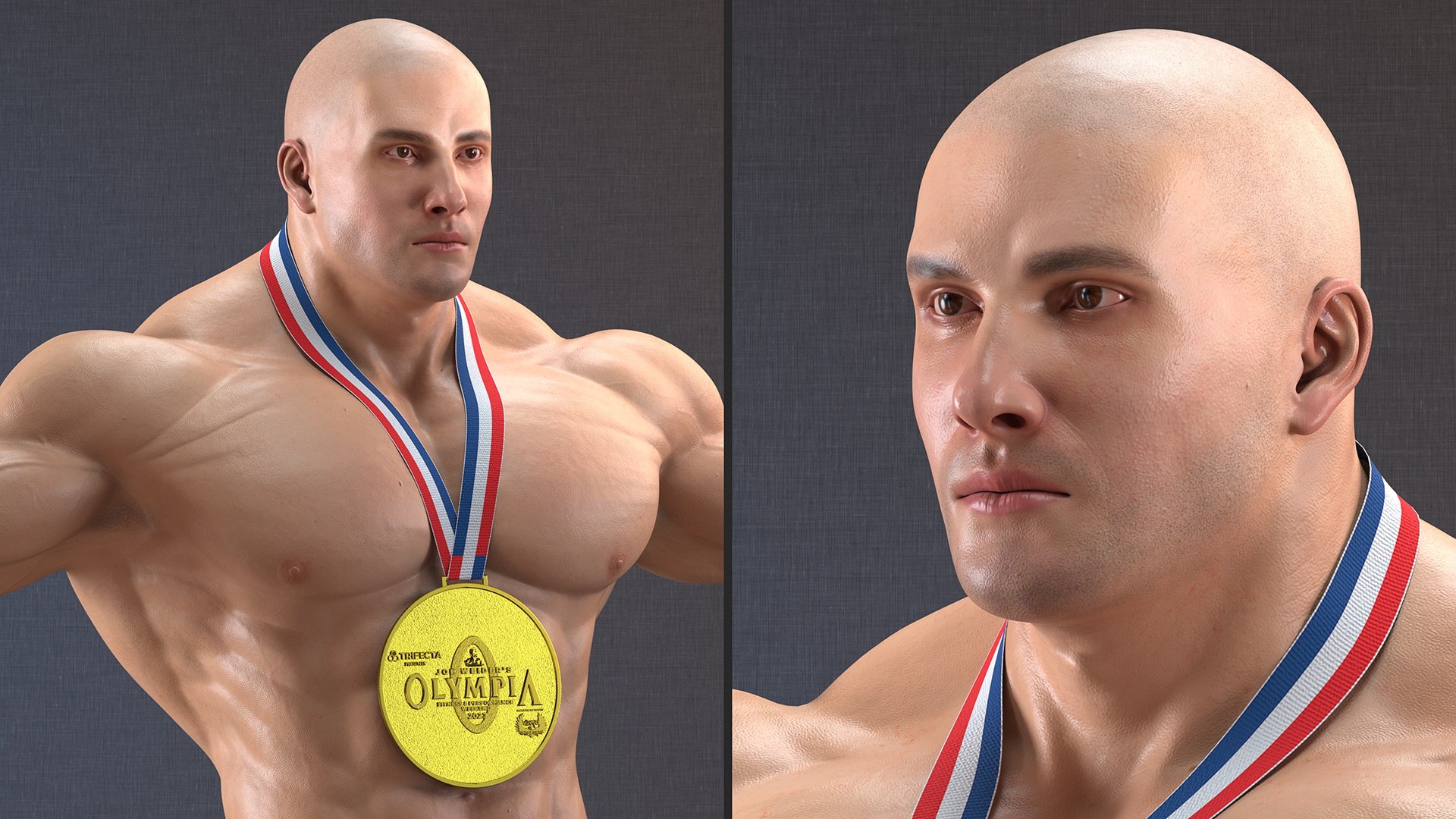 Bodybuilder Man Character T-Pose 3D model - TurboSquid 2046589