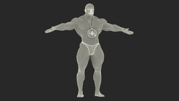 modelo 3d Pose en T de personaje de hombre culturista - TurboSquid 2046589