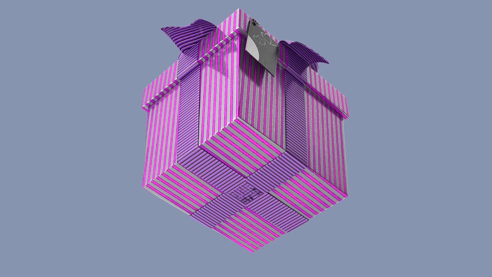 3D Gift Box Cube Label Purple - TurboSquid 1744652