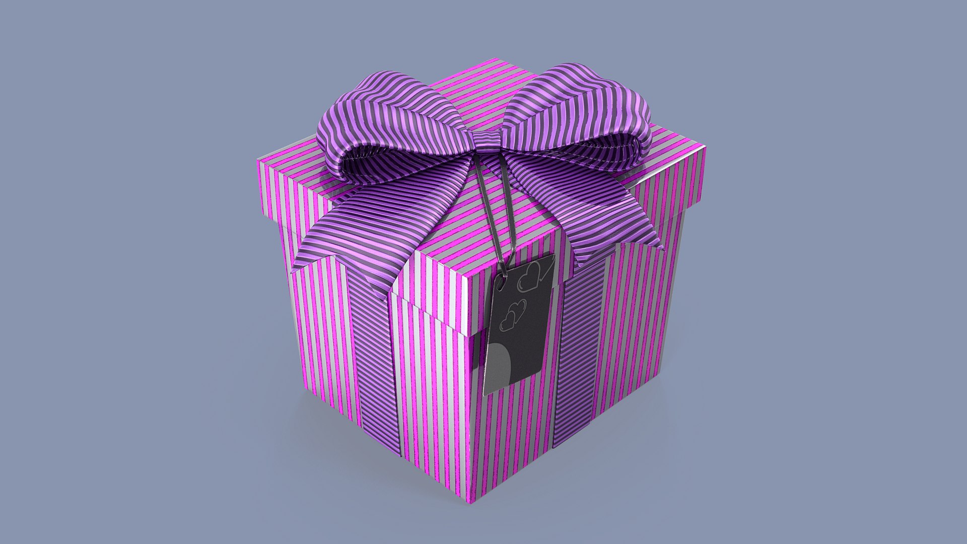 3D Gift Box Cube Label Purple - TurboSquid 1744652