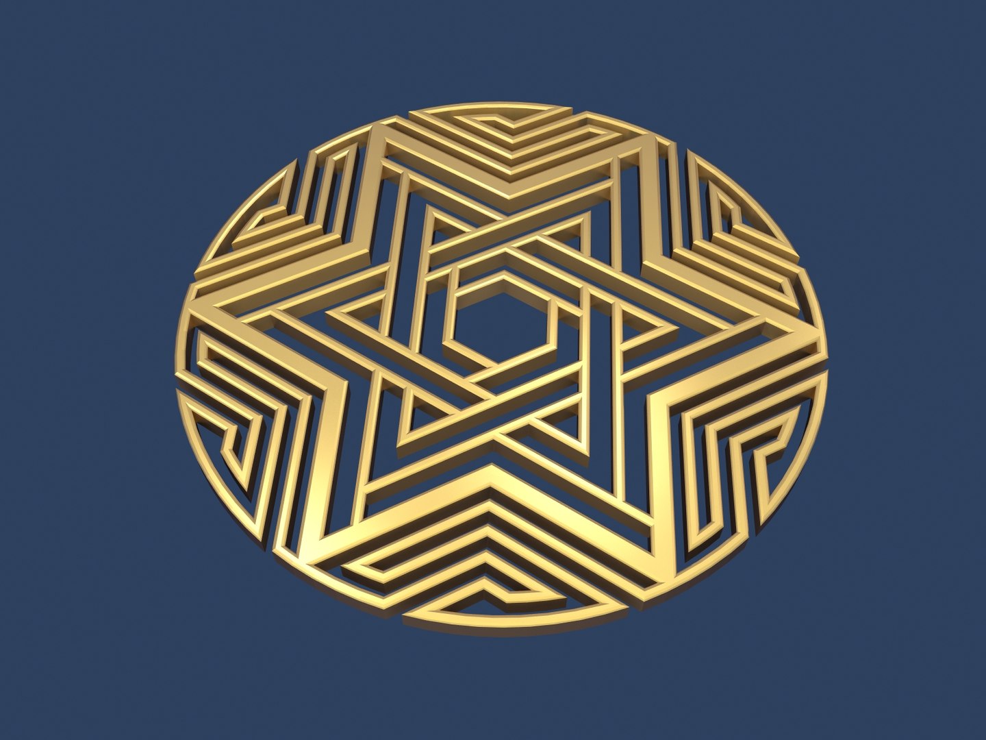 3D Star David Medallion Model - TurboSquid 1430225