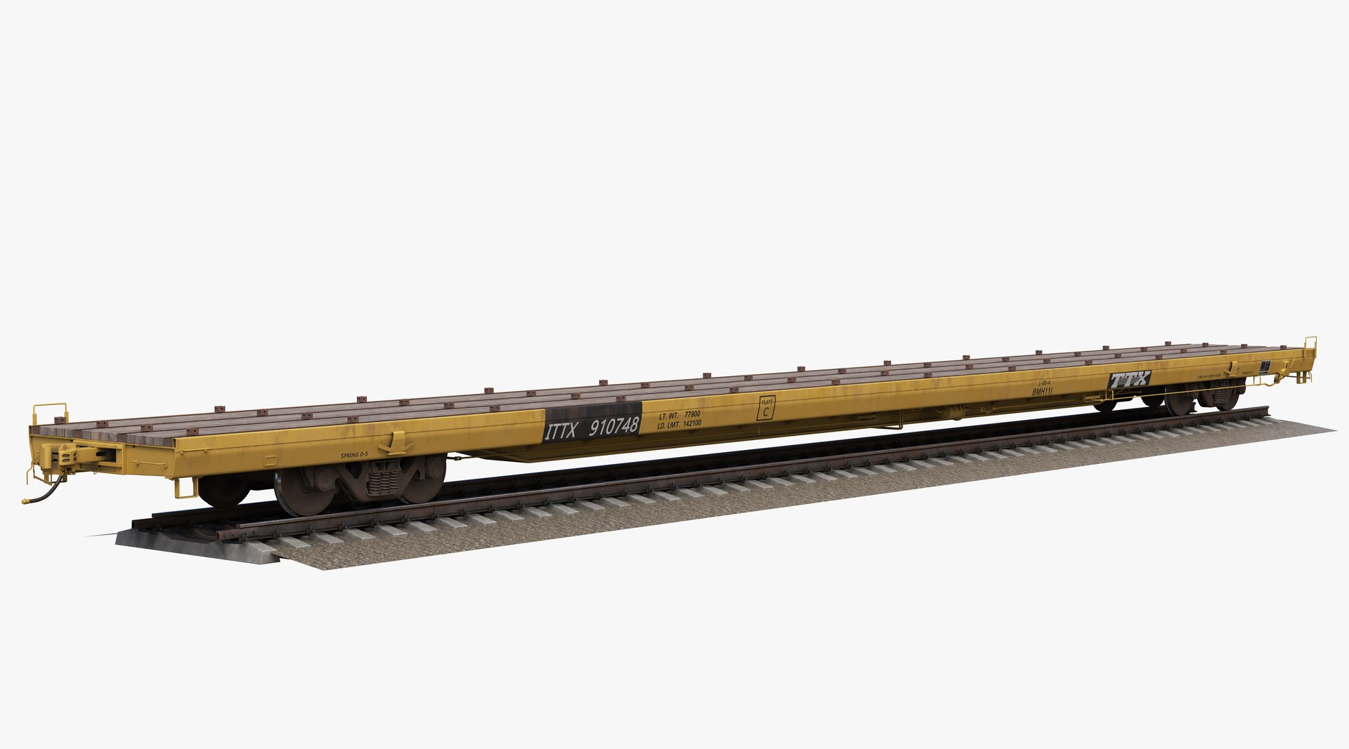 Flat Car F126 3D Model - TurboSquid 1445809