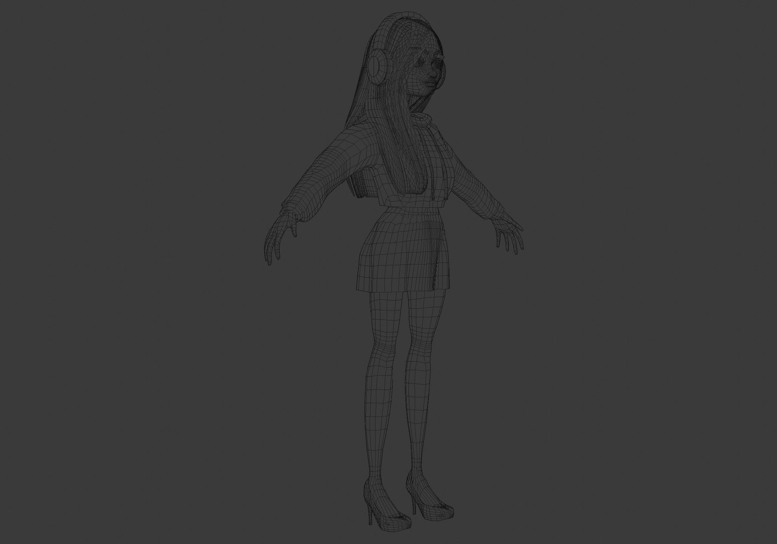 Chic Cartoon Girl 3D Model - TurboSquid 1913608