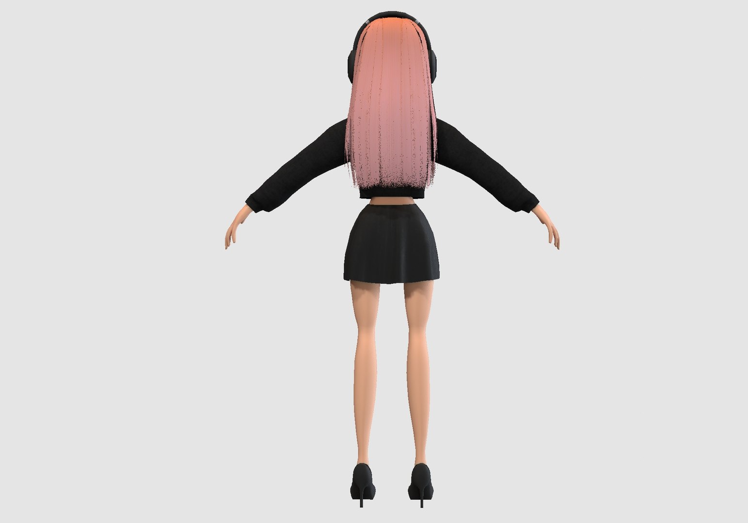 Chic Cartoon Girl 3D Model - TurboSquid 1913608