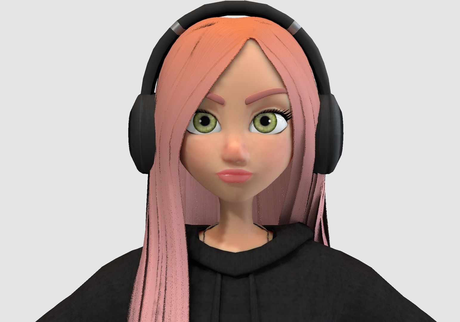Chic Cartoon Girl 3D Model - TurboSquid 1913608