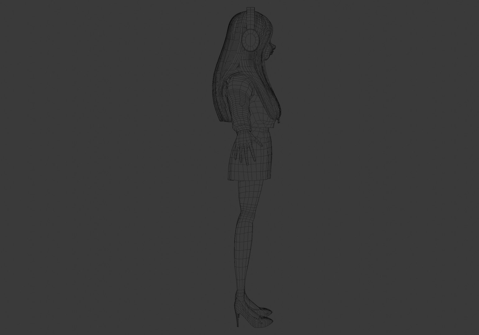 Chic Cartoon Girl 3D Model - TurboSquid 1913608