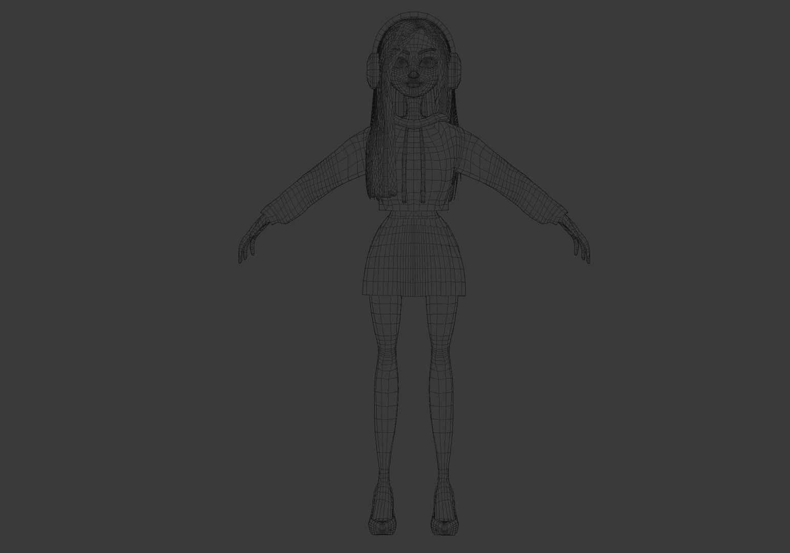 Chic Cartoon Girl 3D Model - TurboSquid 1913608
