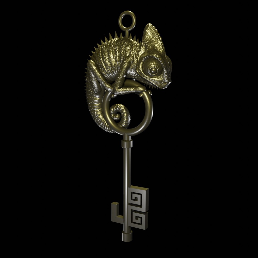 3D Chameleon Key Pendant - TurboSquid 2343565