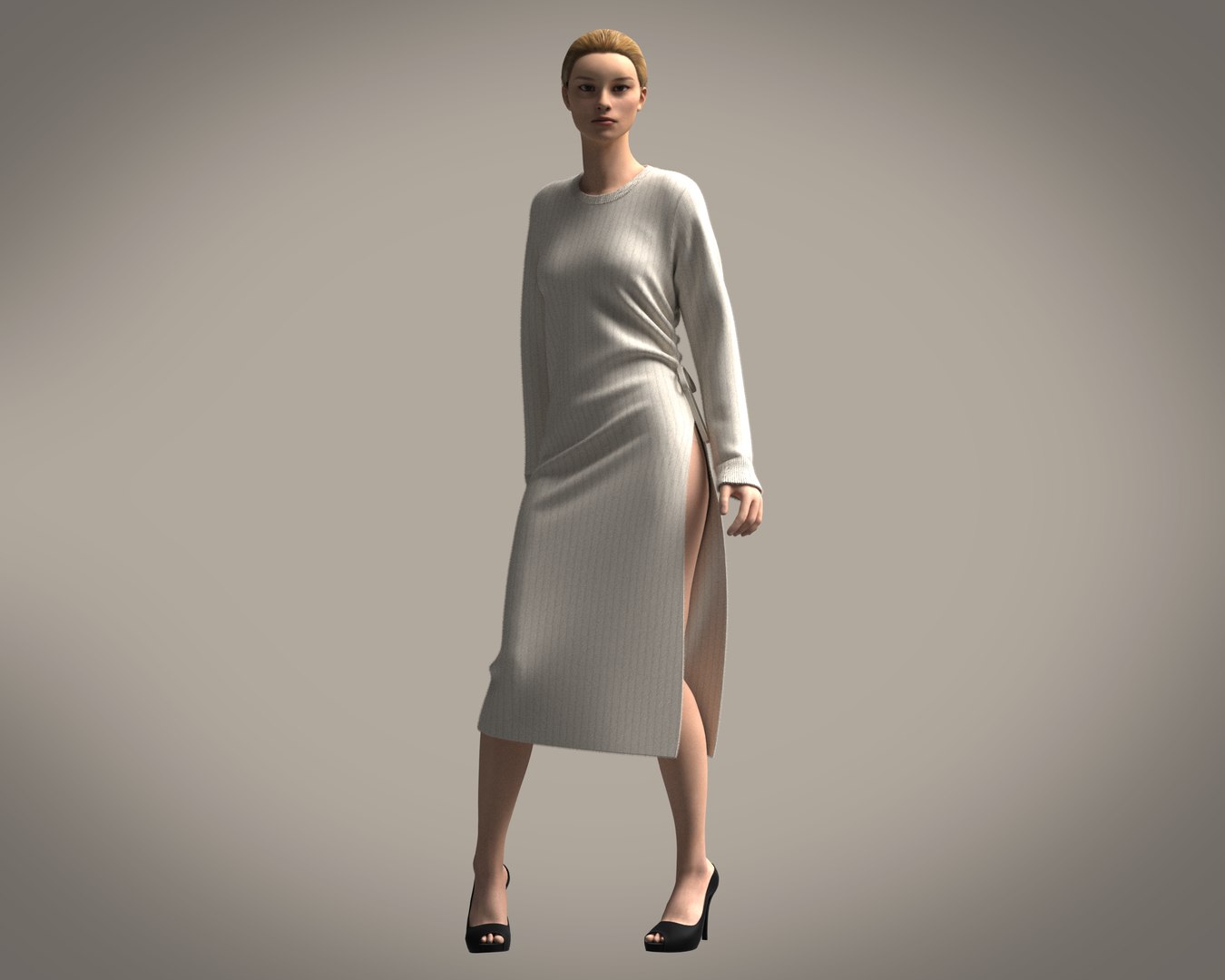 3D Ladies Long Sweater model - TurboSquid 1938926