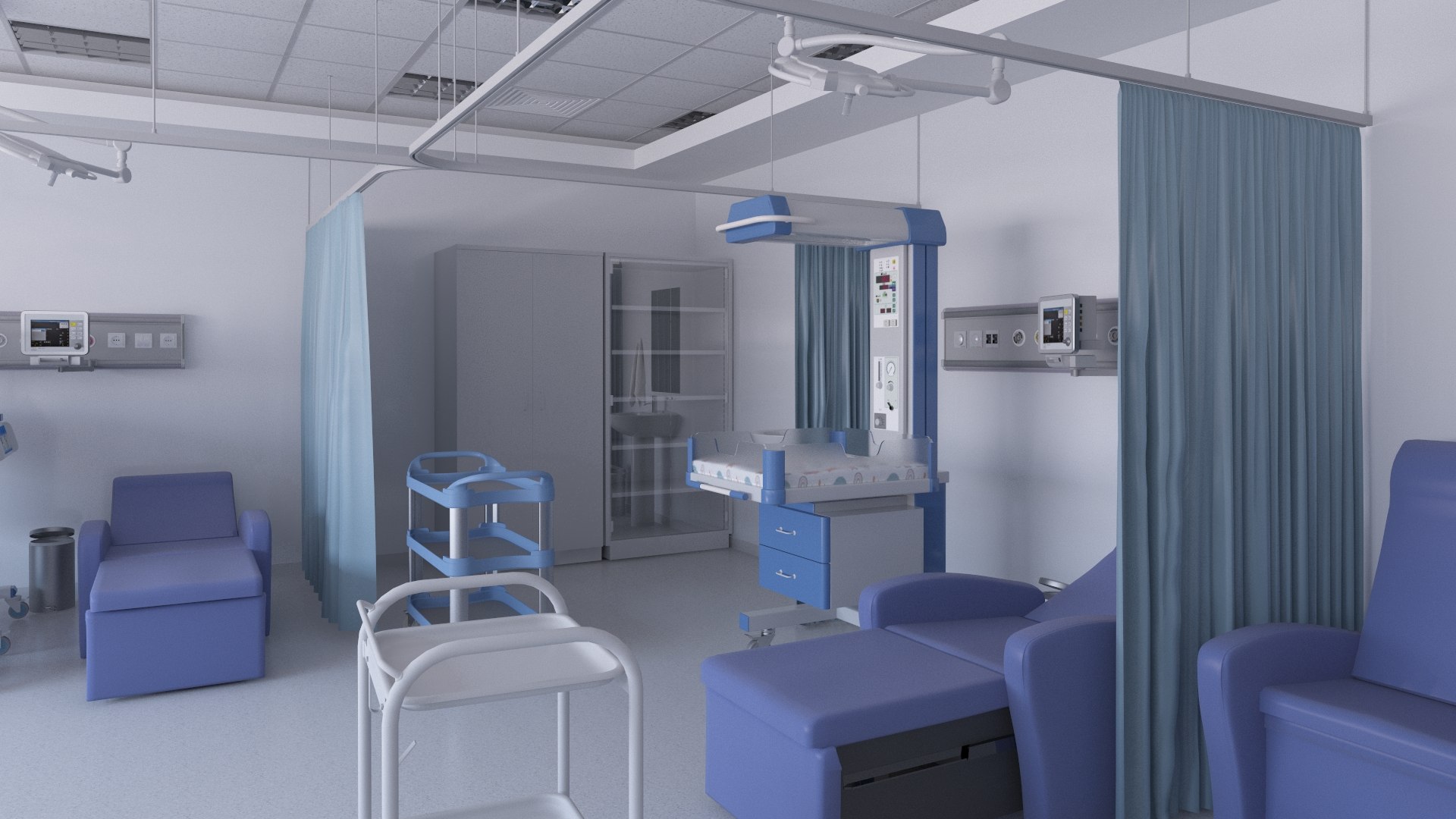 3D Hospital Baby Ward Room 2 Model - TurboSquid 2013127