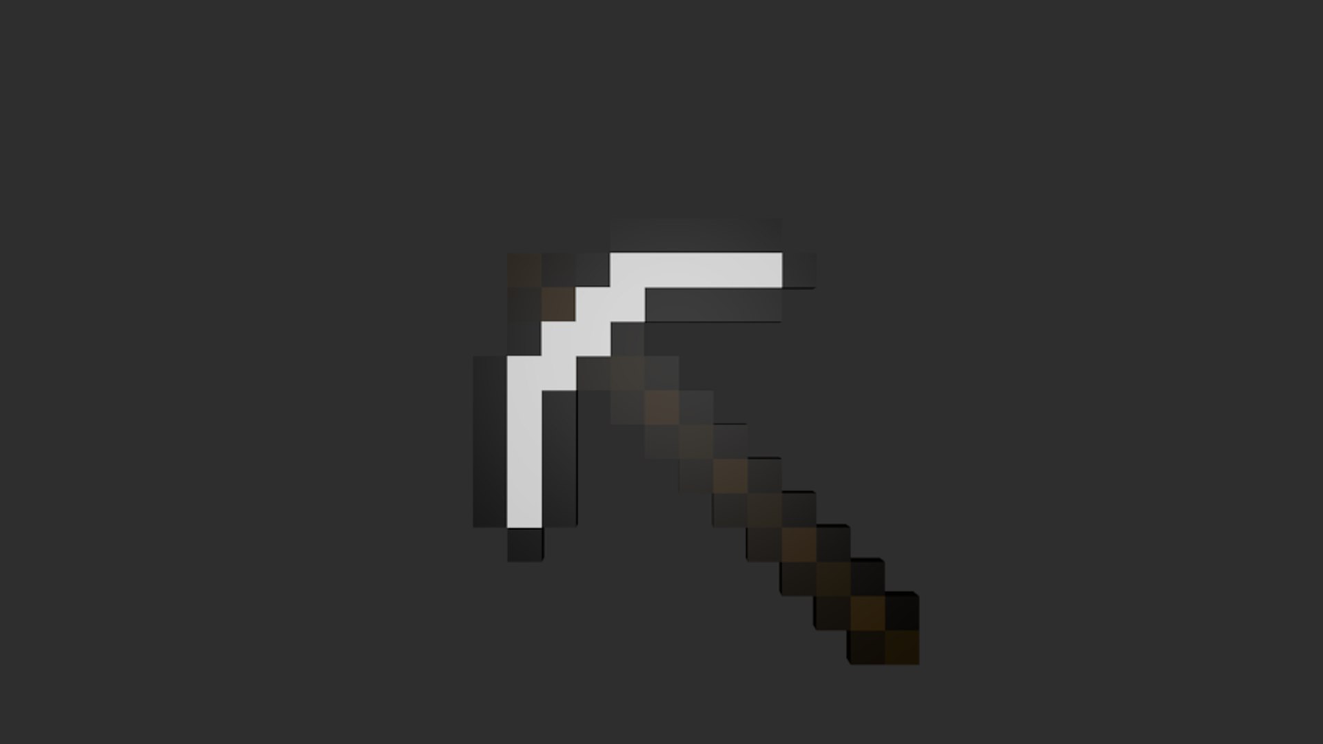 3d 3ds minecraft pickaxe iron