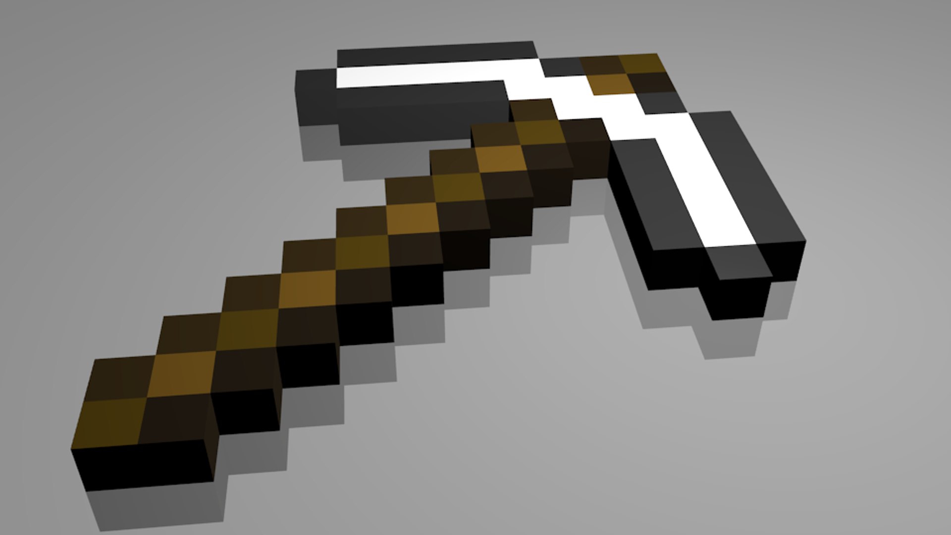 3d 3ds minecraft pickaxe iron