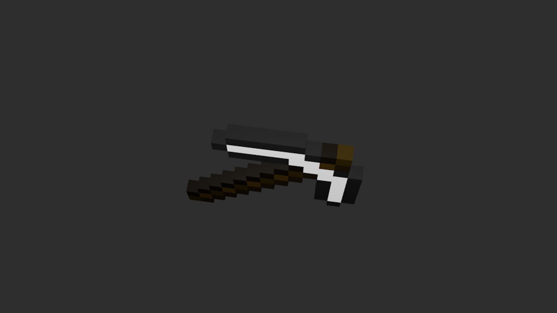 3d 3ds minecraft pickaxe iron