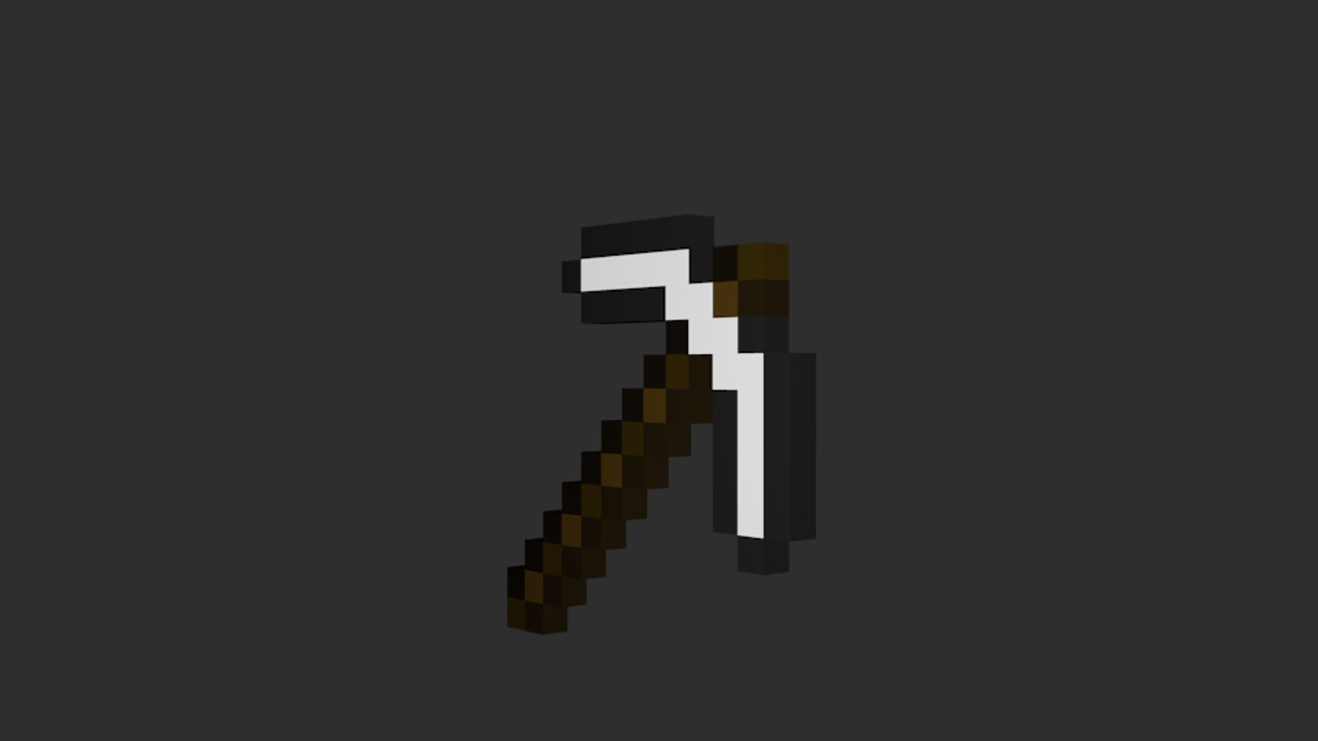 3d 3ds minecraft pickaxe iron