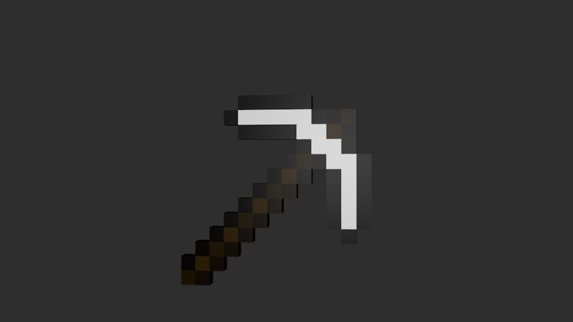 3d 3ds minecraft pickaxe iron