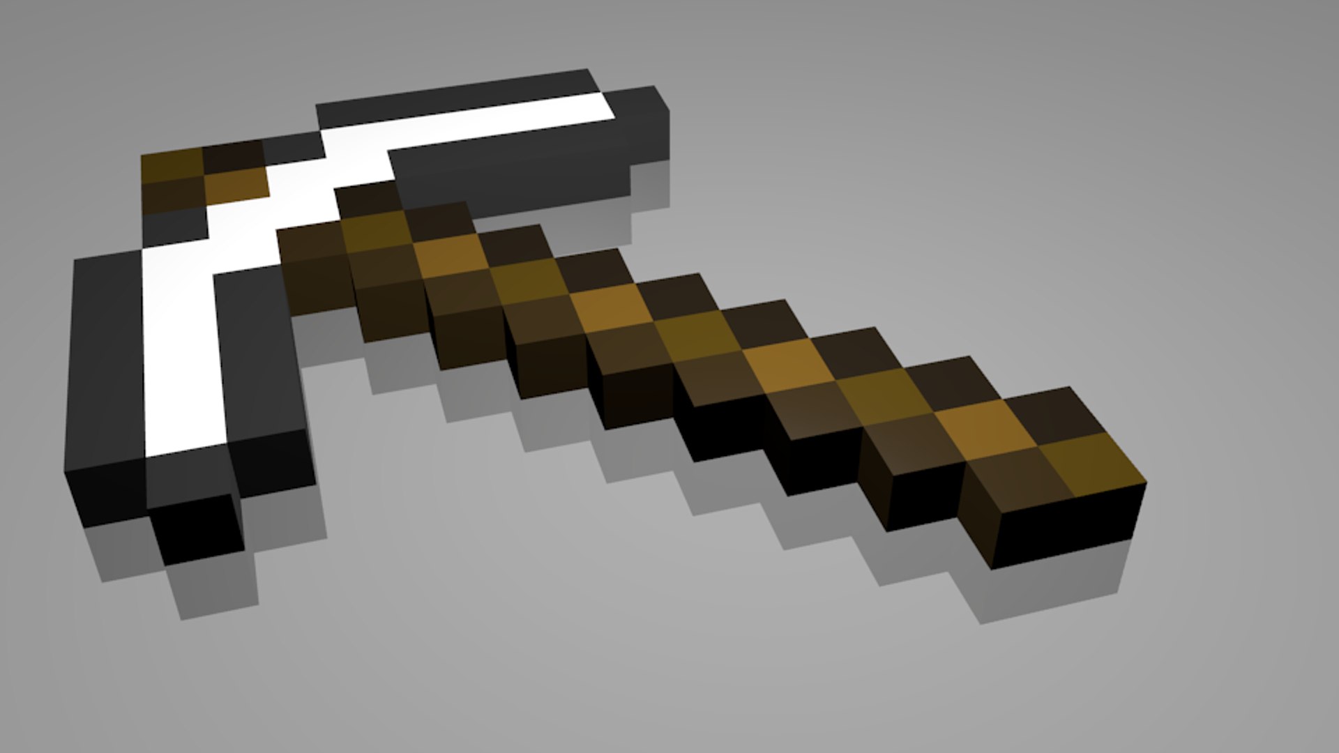 3d 3ds minecraft pickaxe iron