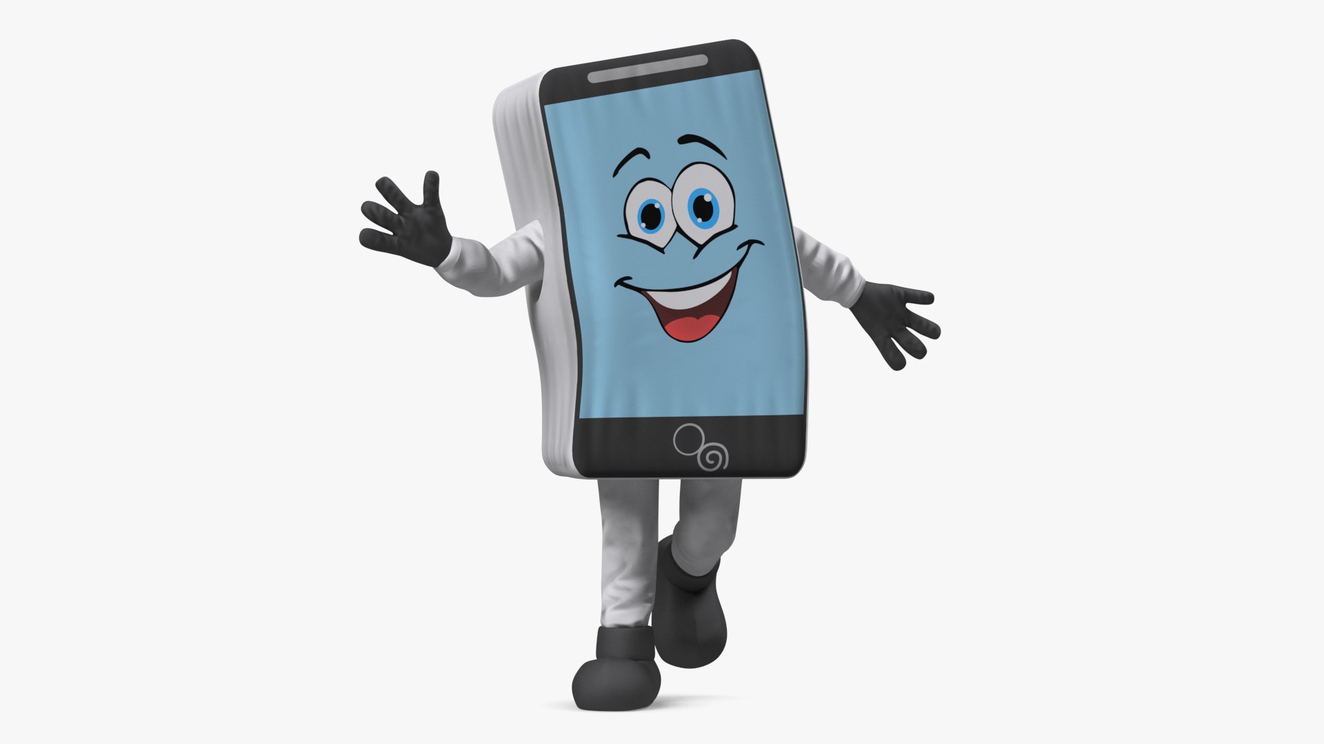 Mascot Character Mobile Phone White Rigged model - TurboSquid 2060271