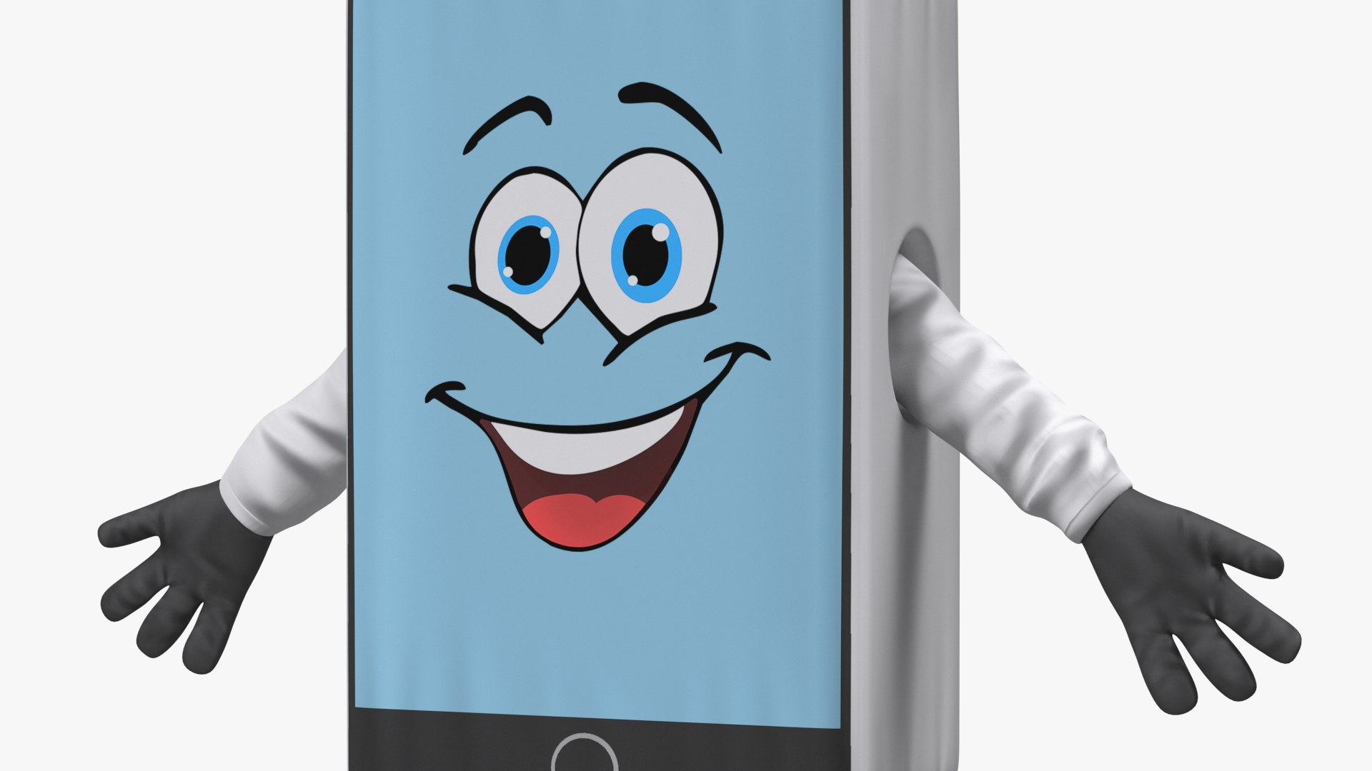 Mascot Character Mobile Phone White Rigged Model - TurboSquid 2060271