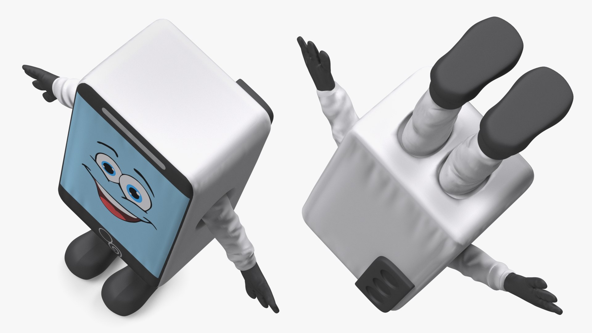 Mascot Character Mobile Phone White Rigged Model - TurboSquid 2060271