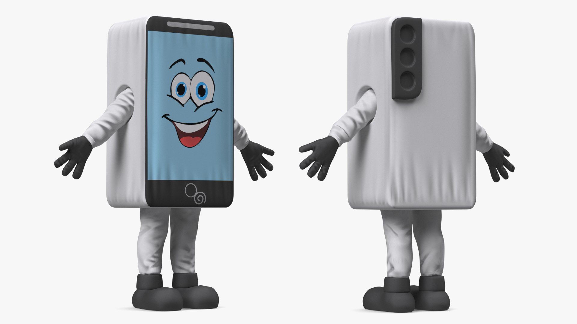 Mascot Character Mobile Phone White Rigged Model - TurboSquid 2060271