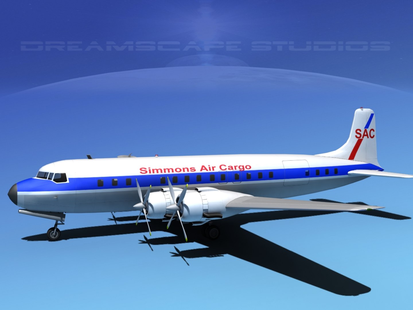 Douglas Dc-7c Dc-7 3d 3ds
