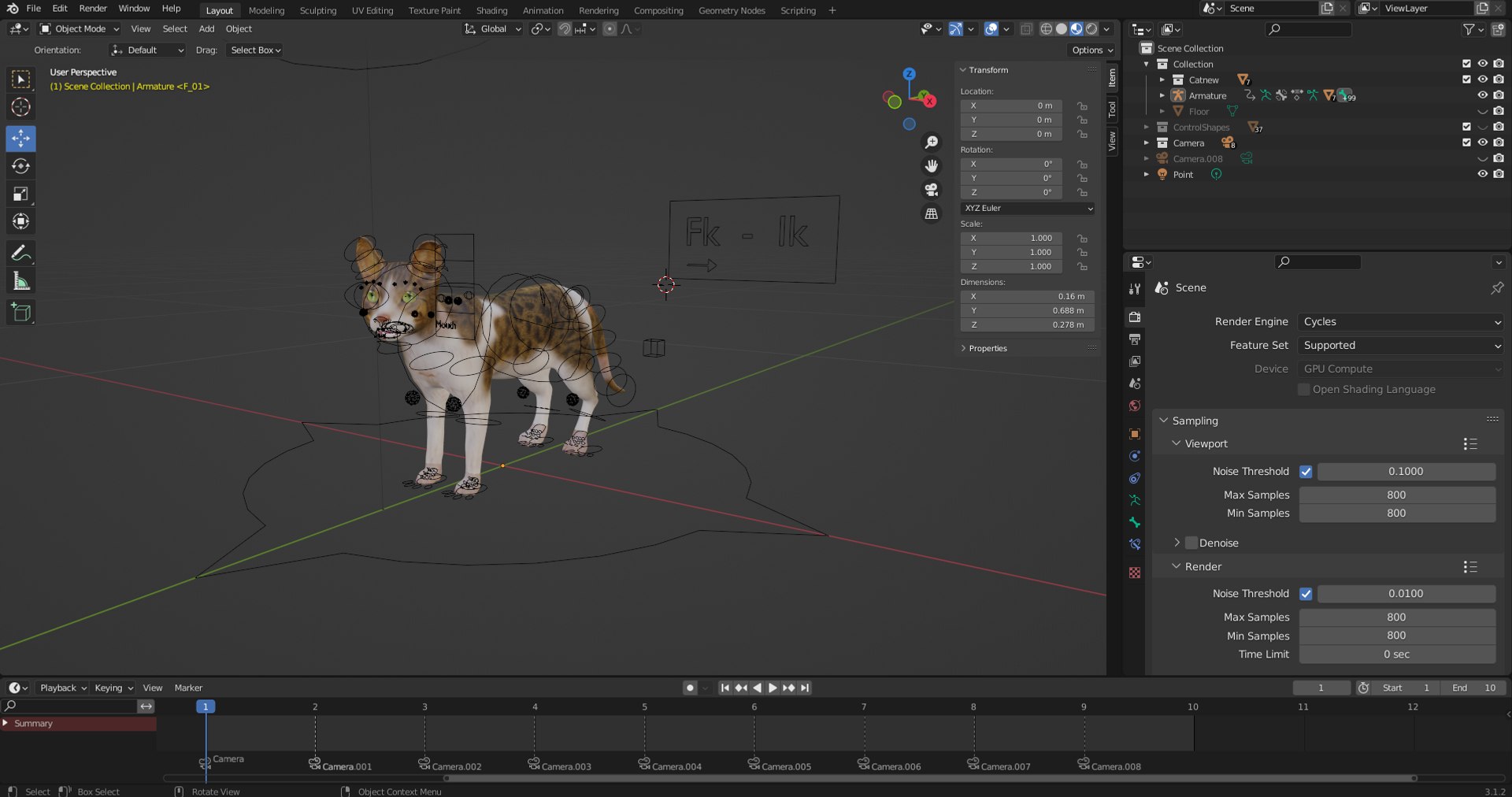 3D Fur Cat Calico V03 Rigged and Animated - TurboSquid 1981446