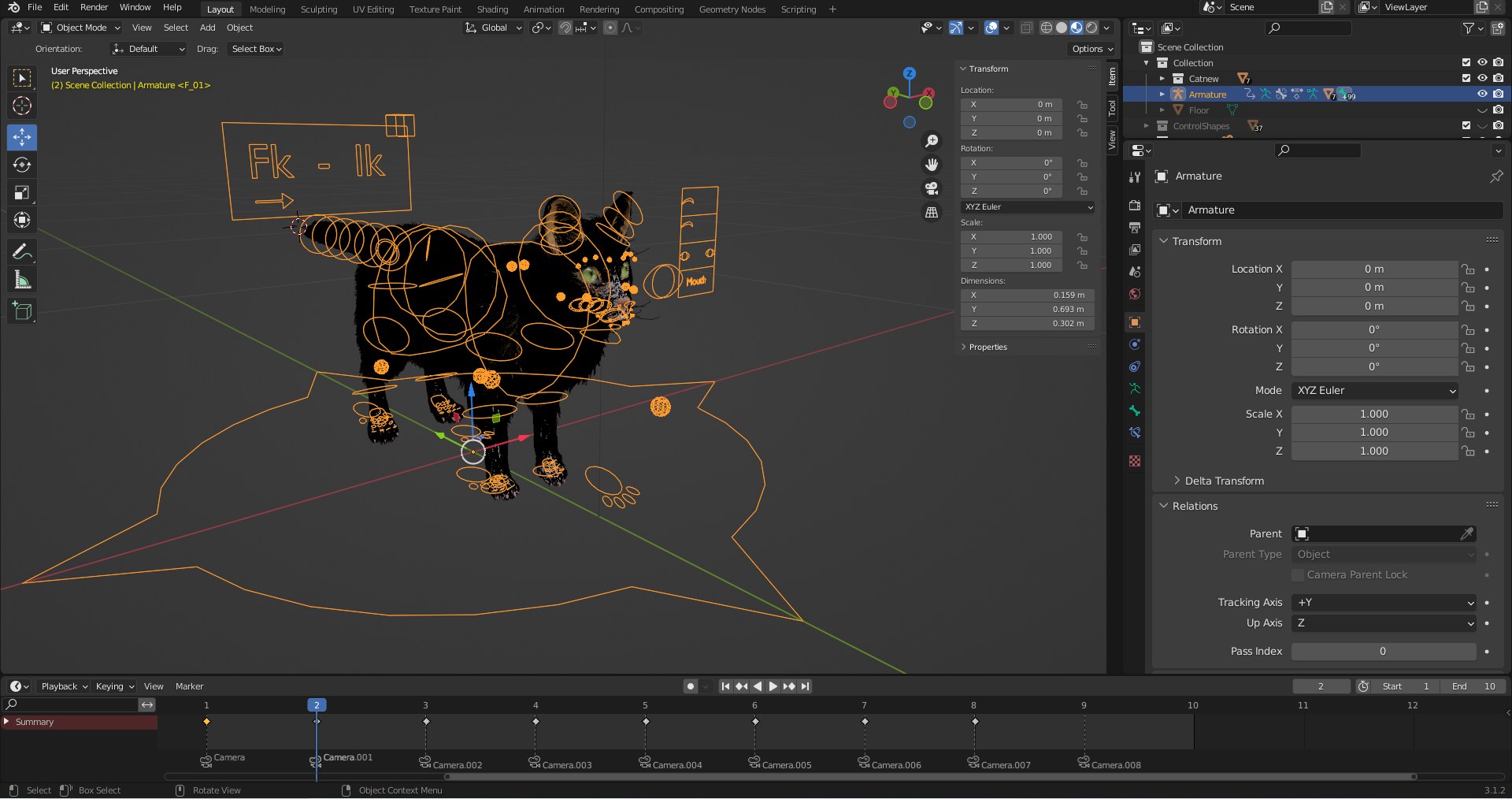 3D Fur Cat Calico V03 Rigged and Animated - TurboSquid 1981446