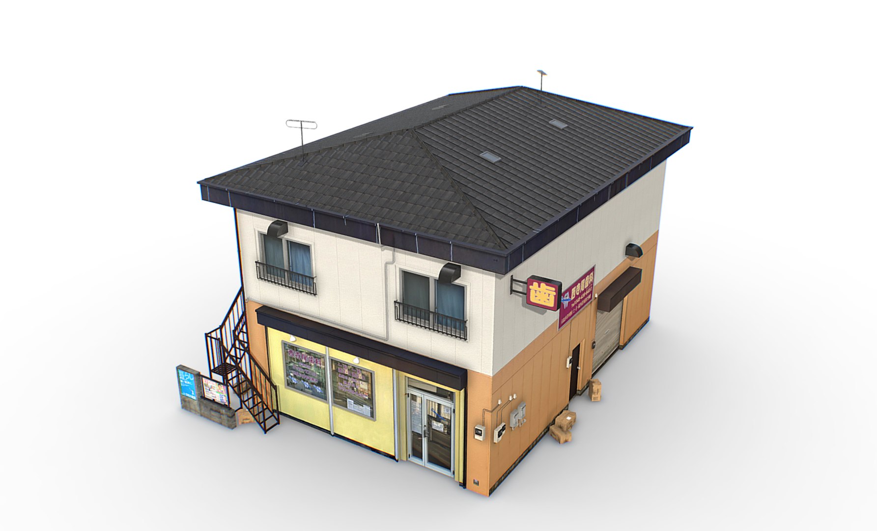 3D Realistic Japanese Building 5 Model - TurboSquid 2121492