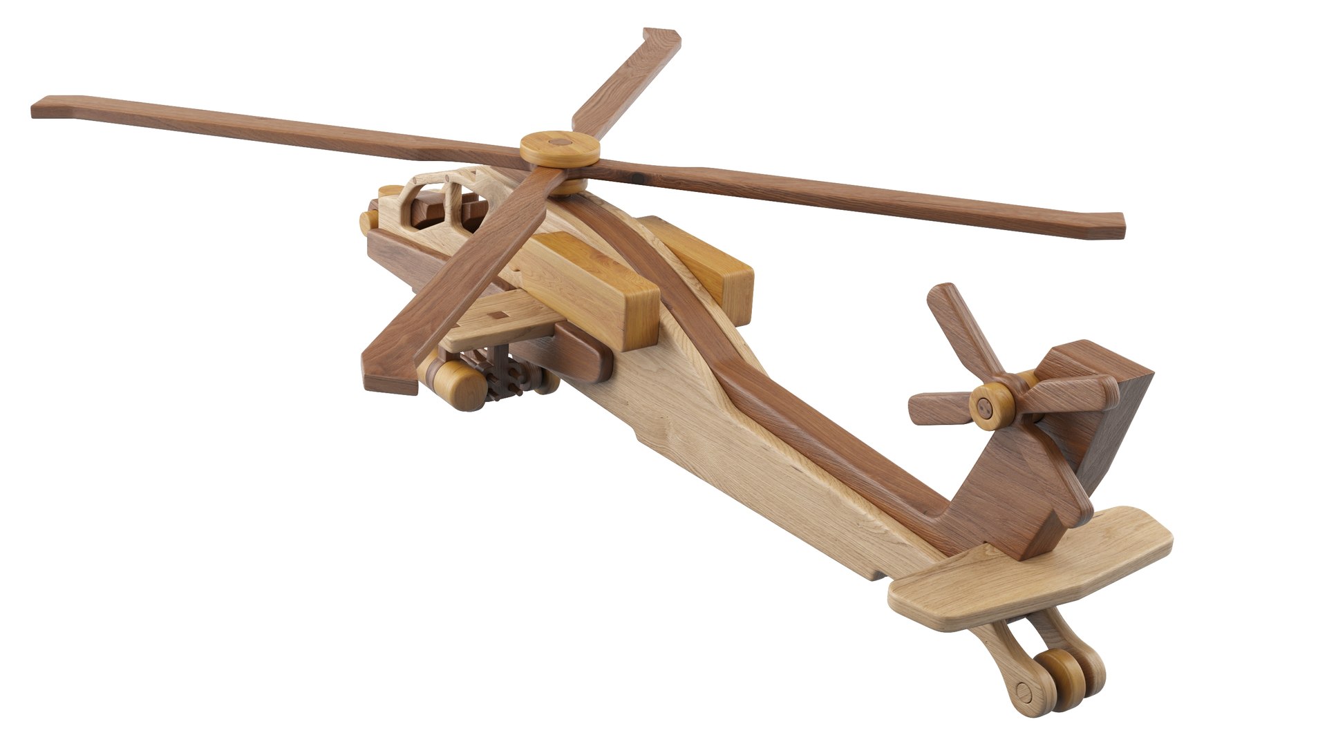 3D Wooden Apache AH64 Model - TurboSquid 2285449