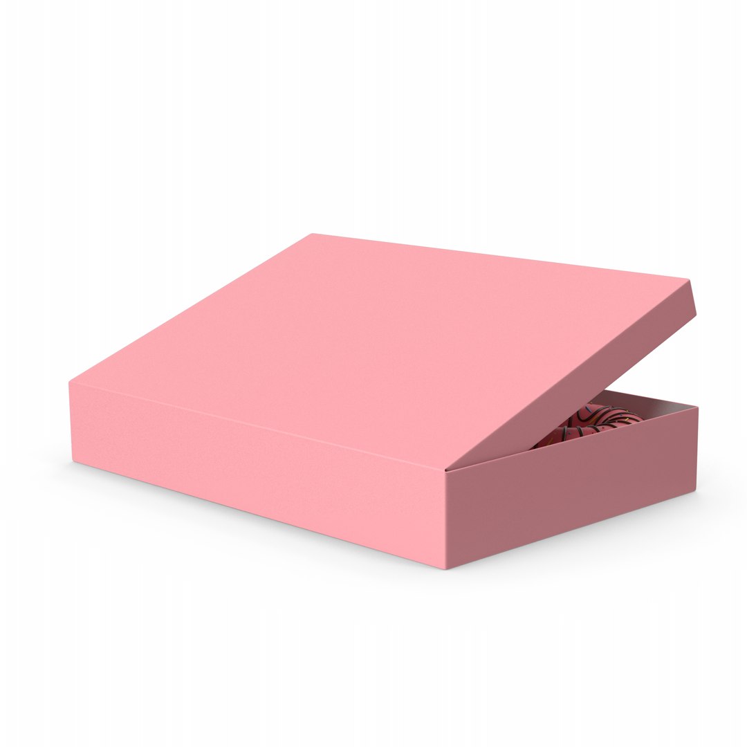 3D Pink Donuts In Box - TurboSquid 2229321