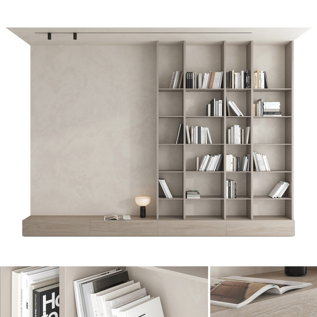 3D model Bookcase set 01 - TurboSquid 2049738