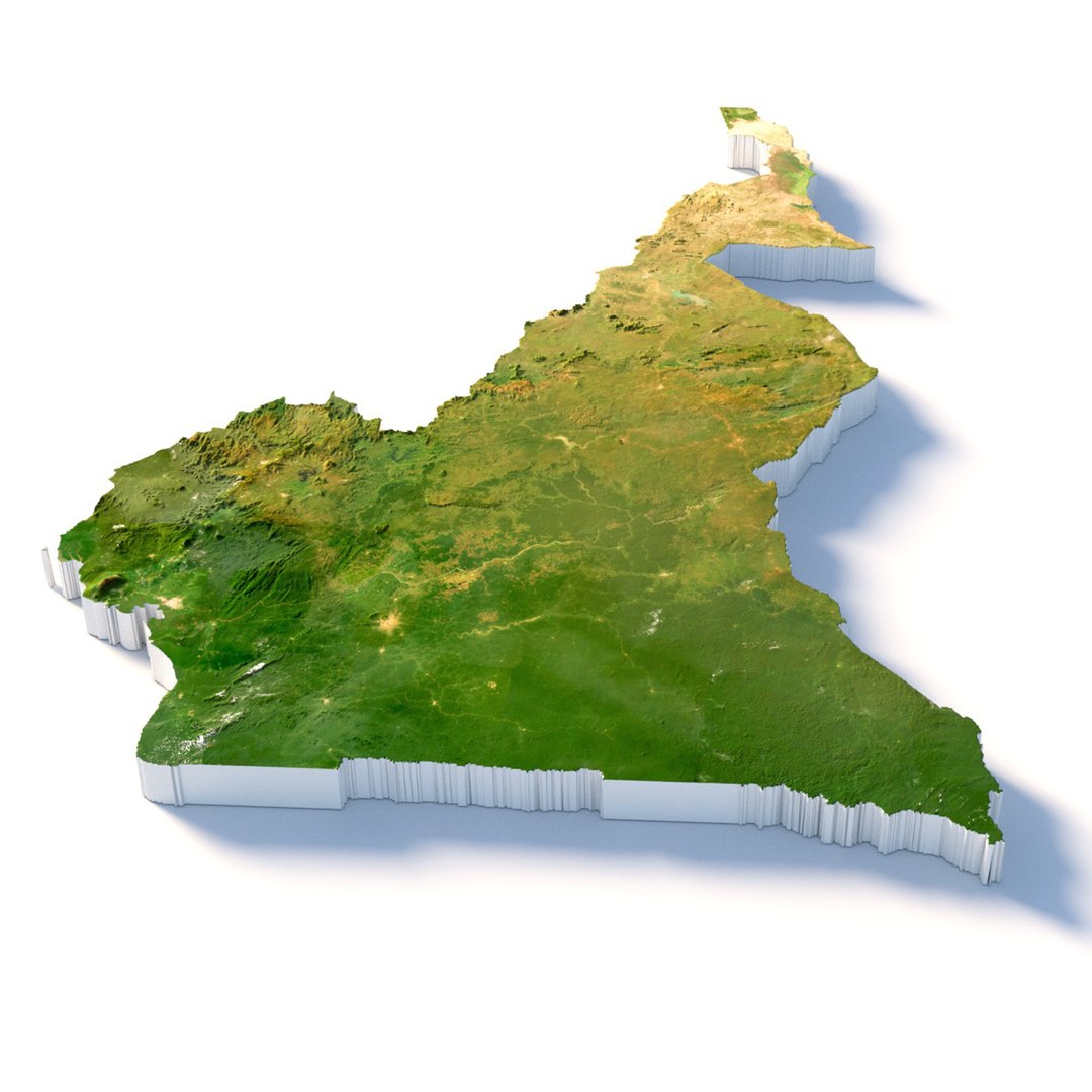 Cameroon Terrain Map 3D Model - TurboSquid 2335473